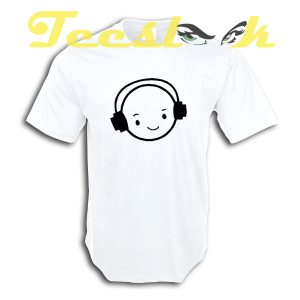 Happy Face DJ Funny smiley Face headphones tees shirt, Unisex Tshirt ...